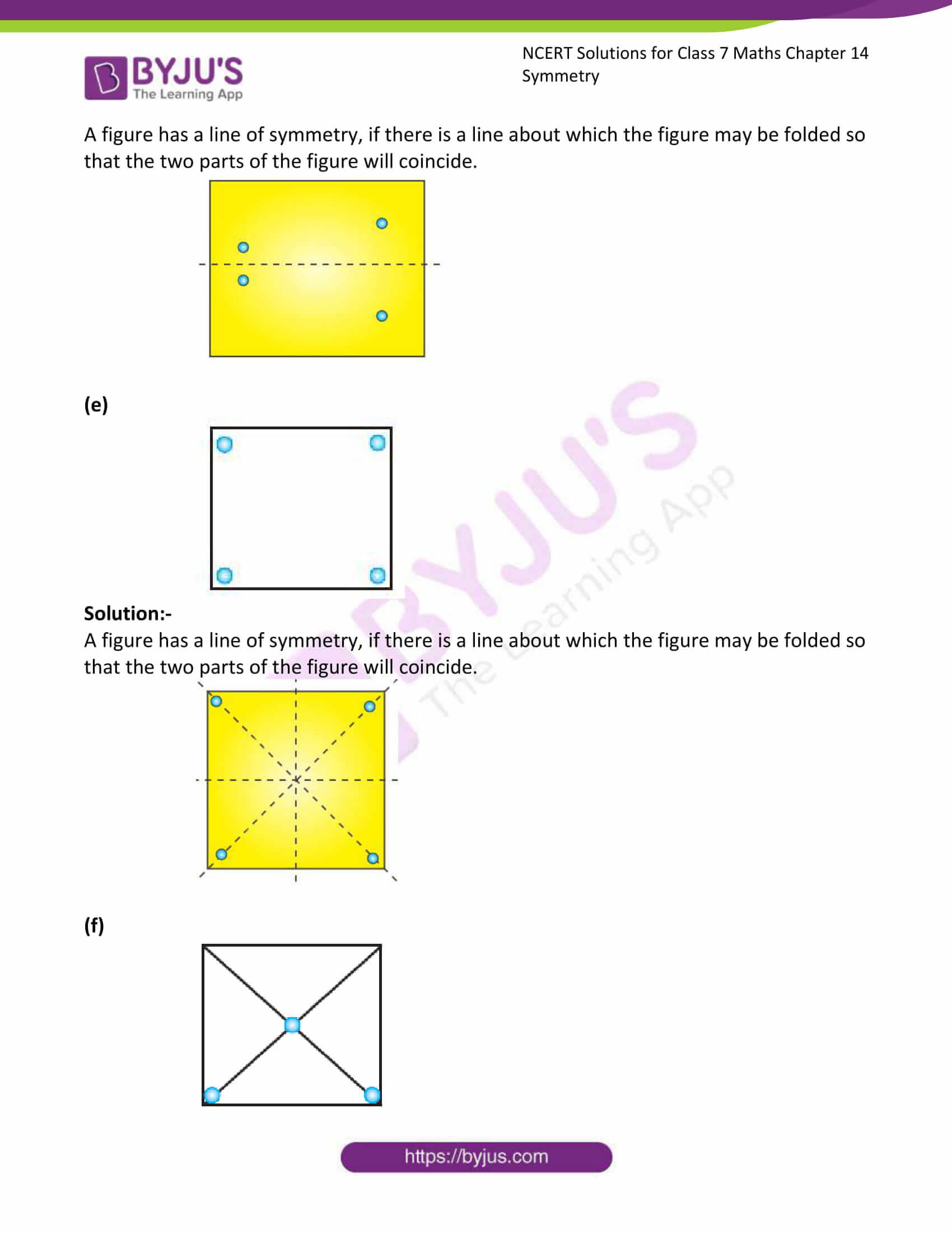 NCERT Solutions for Class 7 Maths Chapter 14 Symmetry