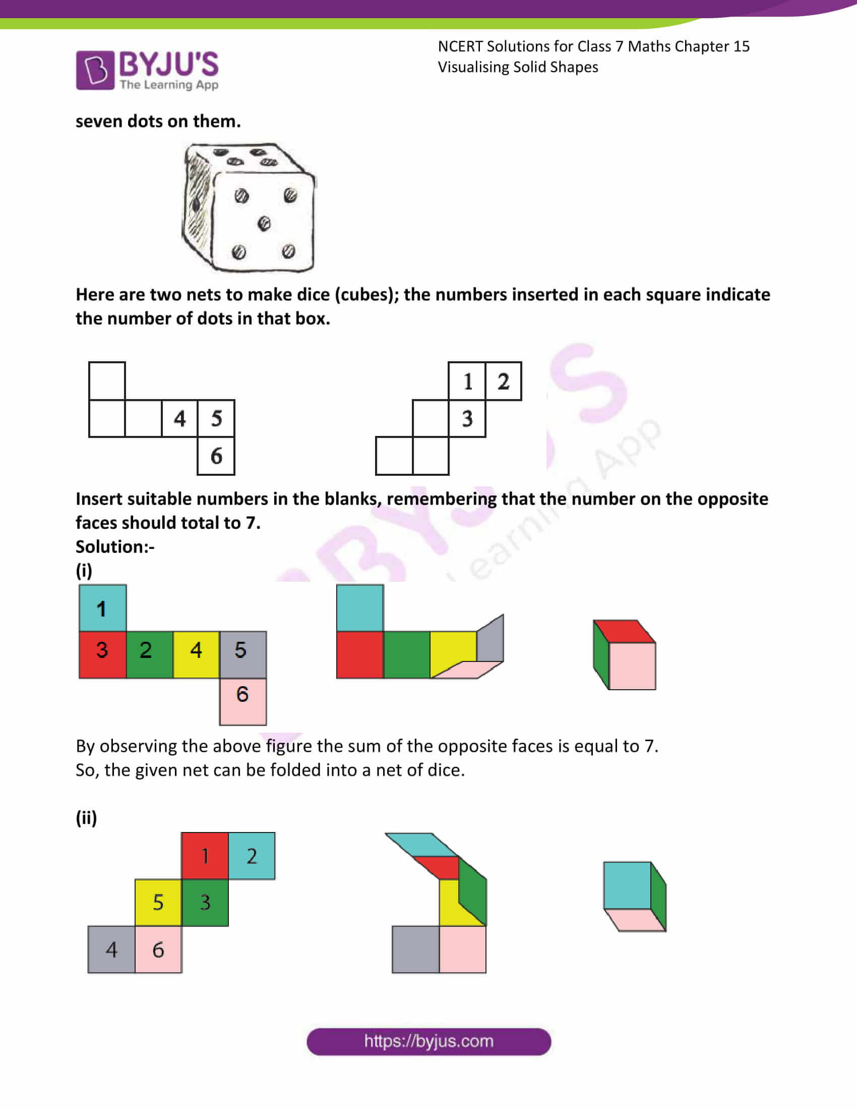 NCERT Solutions for Class 7 Maths Chapter 15 Visualising Solid Shapes ...