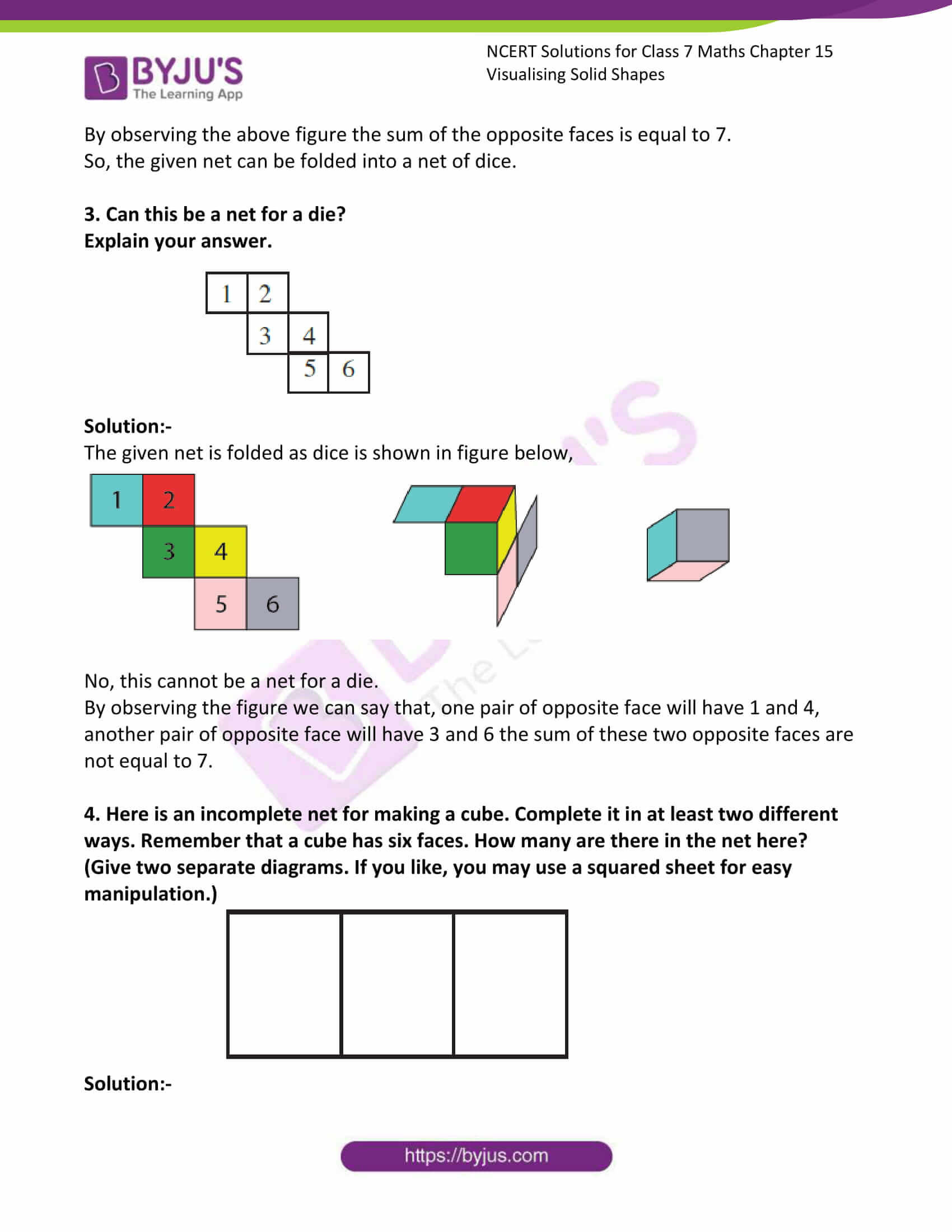 NCERT Solutions for Class 7 Maths Chapter 15 Visualising Solid Shapes ...