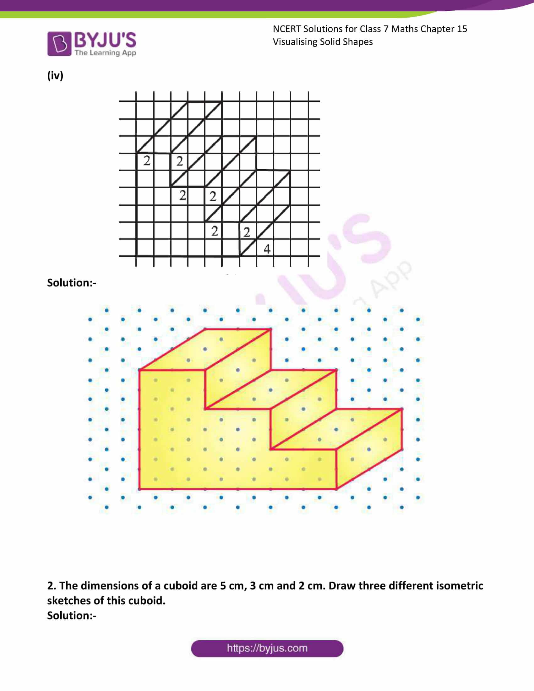 NCERT Solutions for Class 7 Maths Chapter 15 Visualising Solid Shapes ...