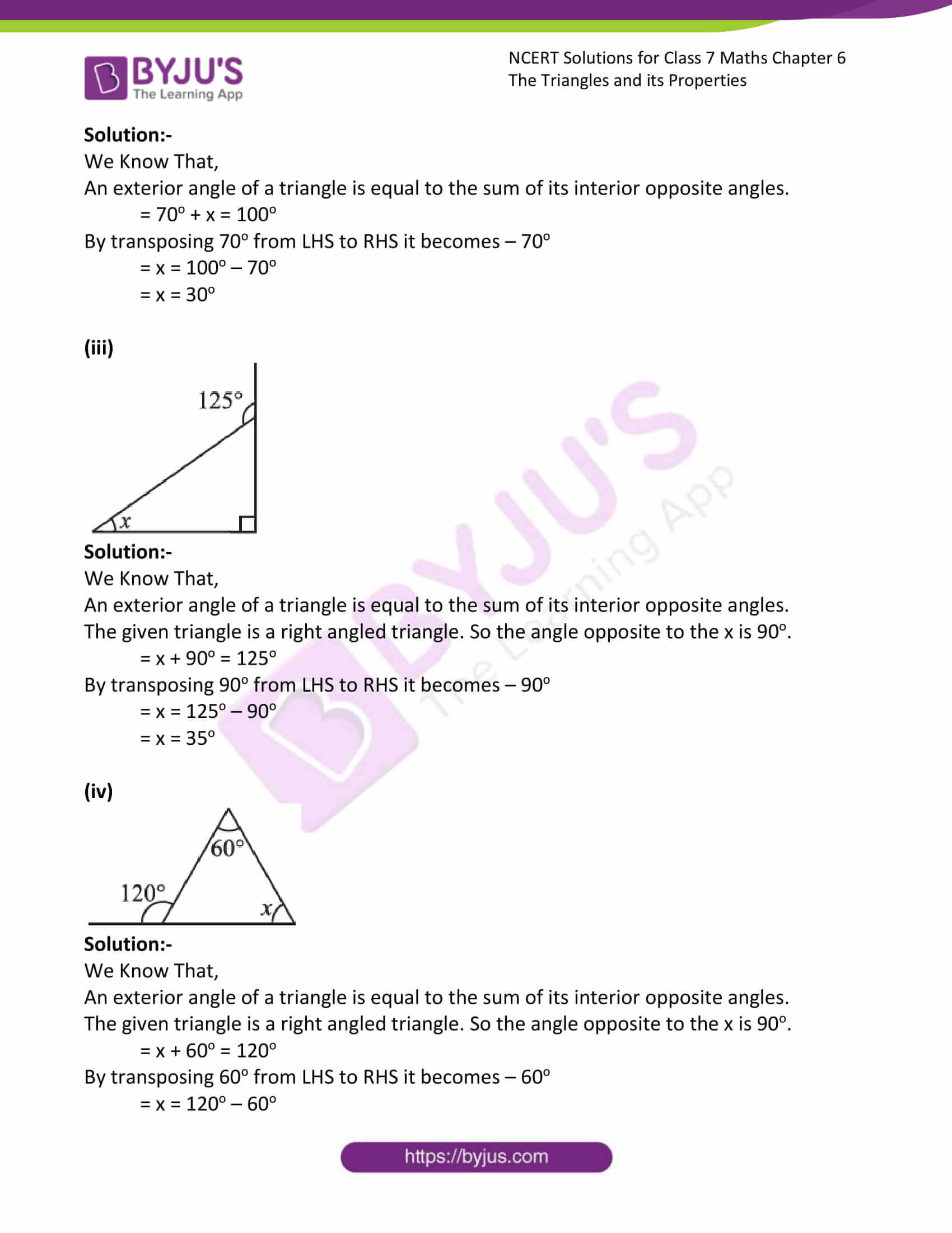 NCERT Solutions for Class 7 Maths Chapter 6 The Triangle and its ...