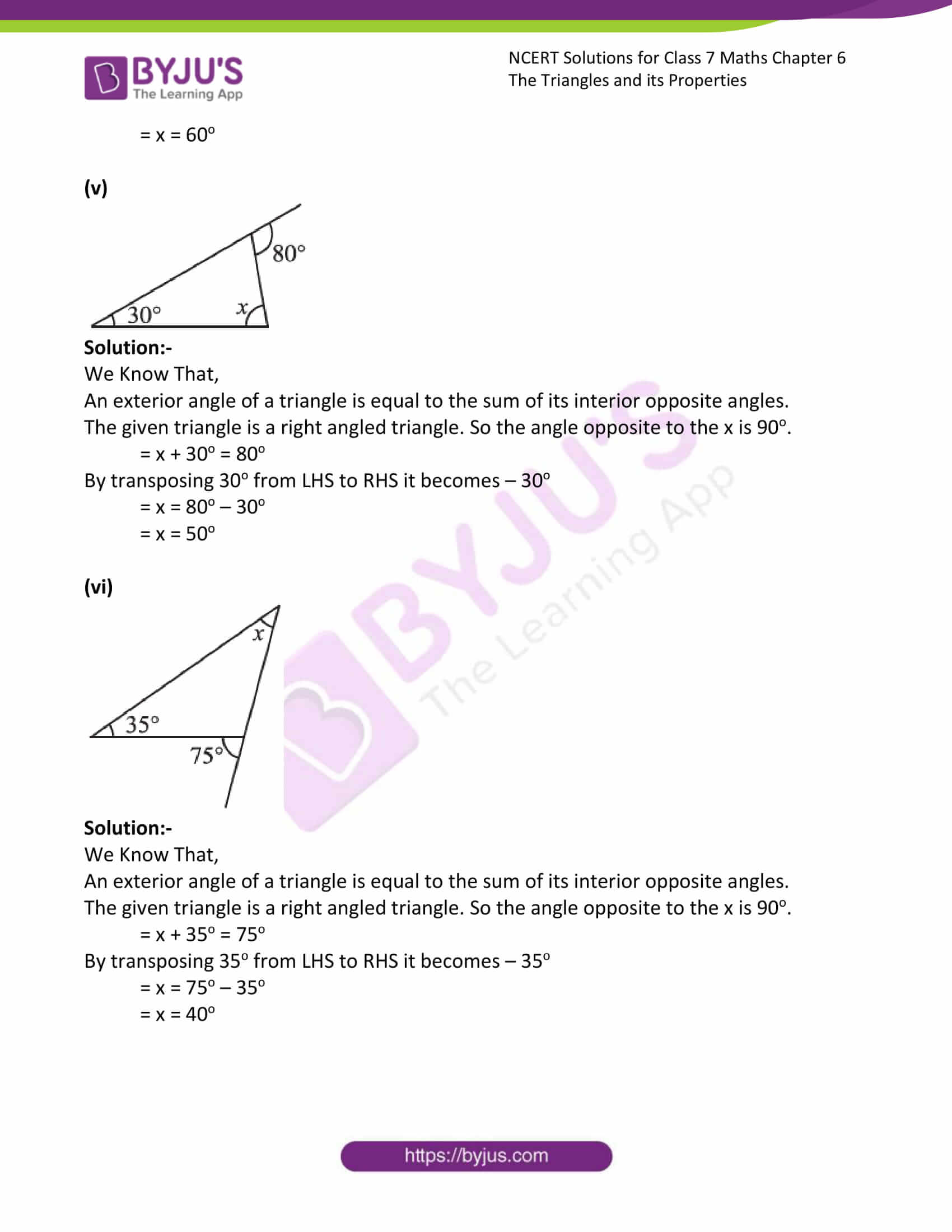 NCERT Solutions for Class 7 Maths Chapter 6 The Triangle and its ...