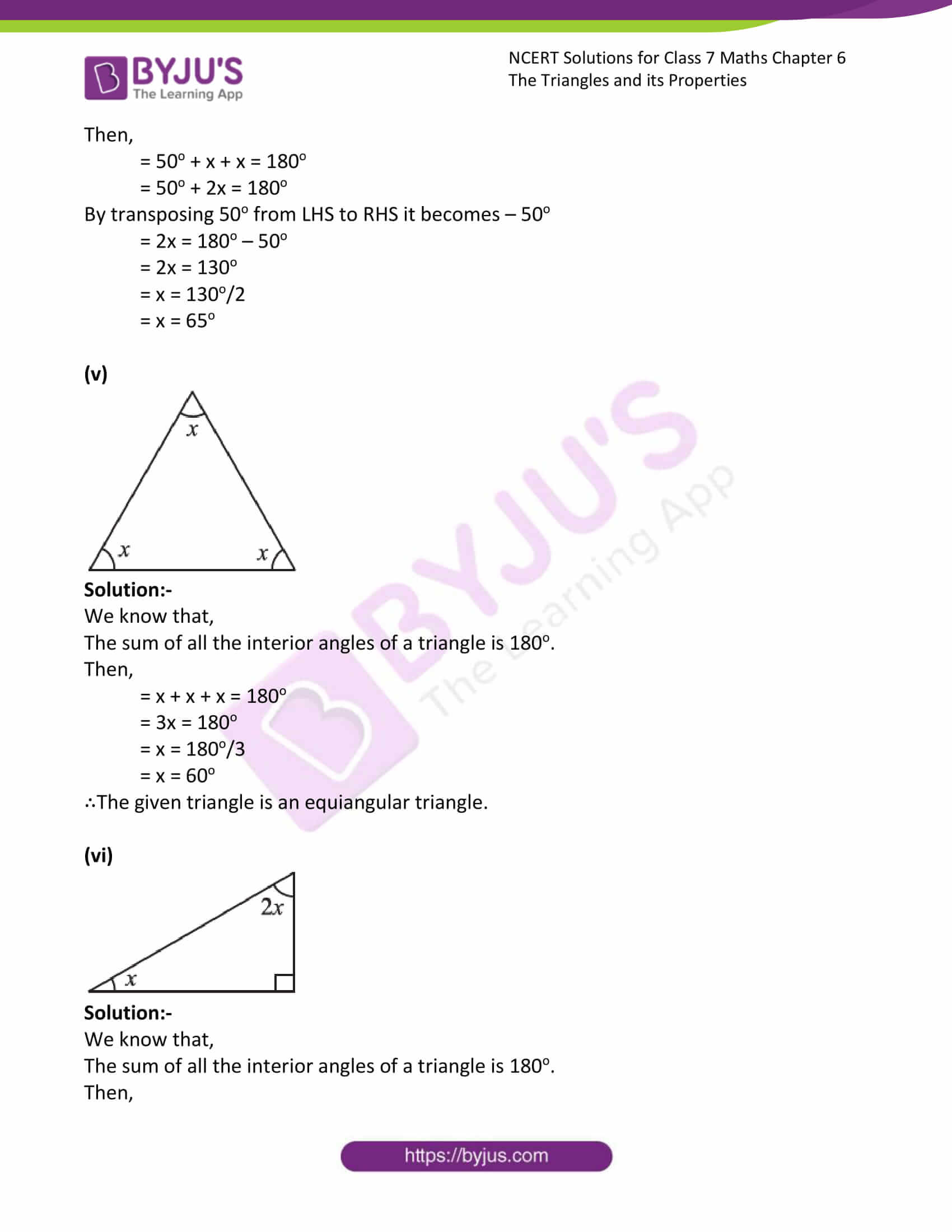 NCERT Solutions for Class 7 Maths Chapter 6 The Triangle and its ...