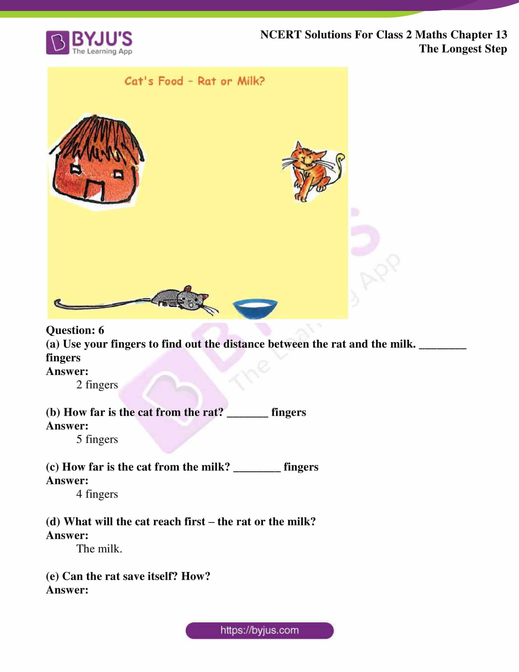 NCERT Solutions For Class 2 Maths Chapter 13 The Longest Step Free PDF NCERT Solutions For Class 2 Maths Chapter 13 The Longest Step Free PDF
