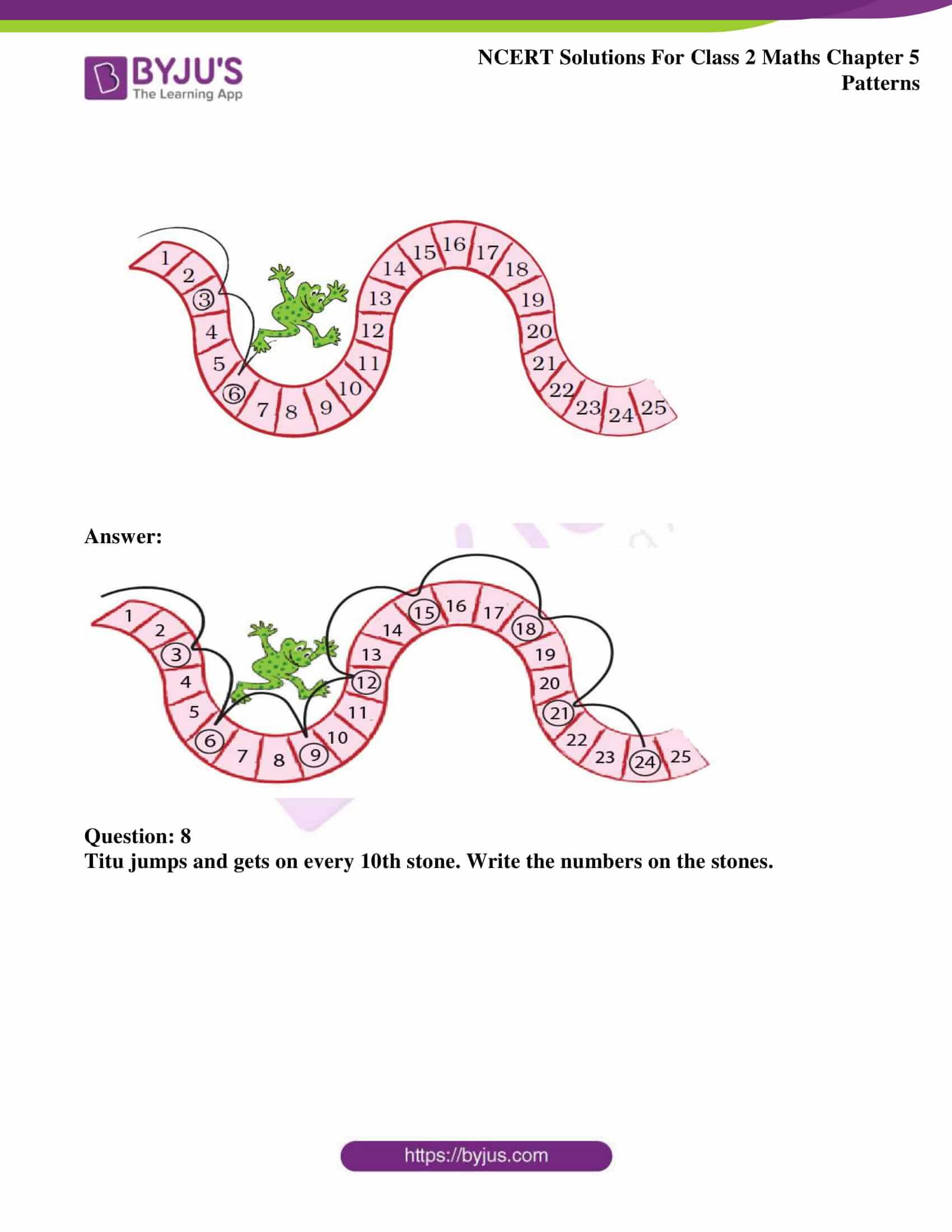 NCERT Solutions for Class 2 Maths Chapter 5 Patterns Get Free PDF.