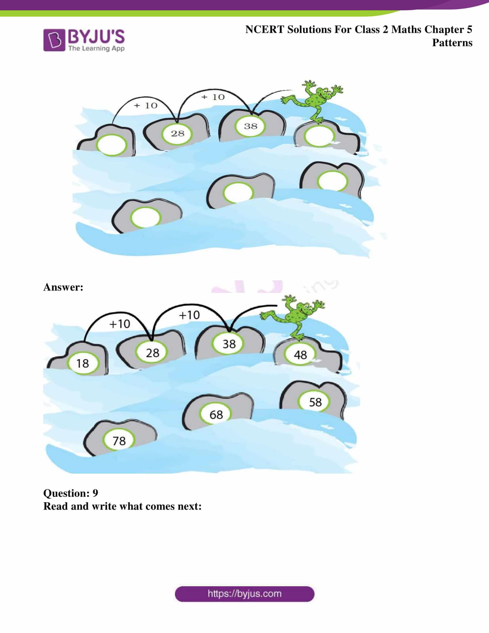 NCERT Solutions for Class 2 Maths Chapter 5 Patterns Get Free PDF.