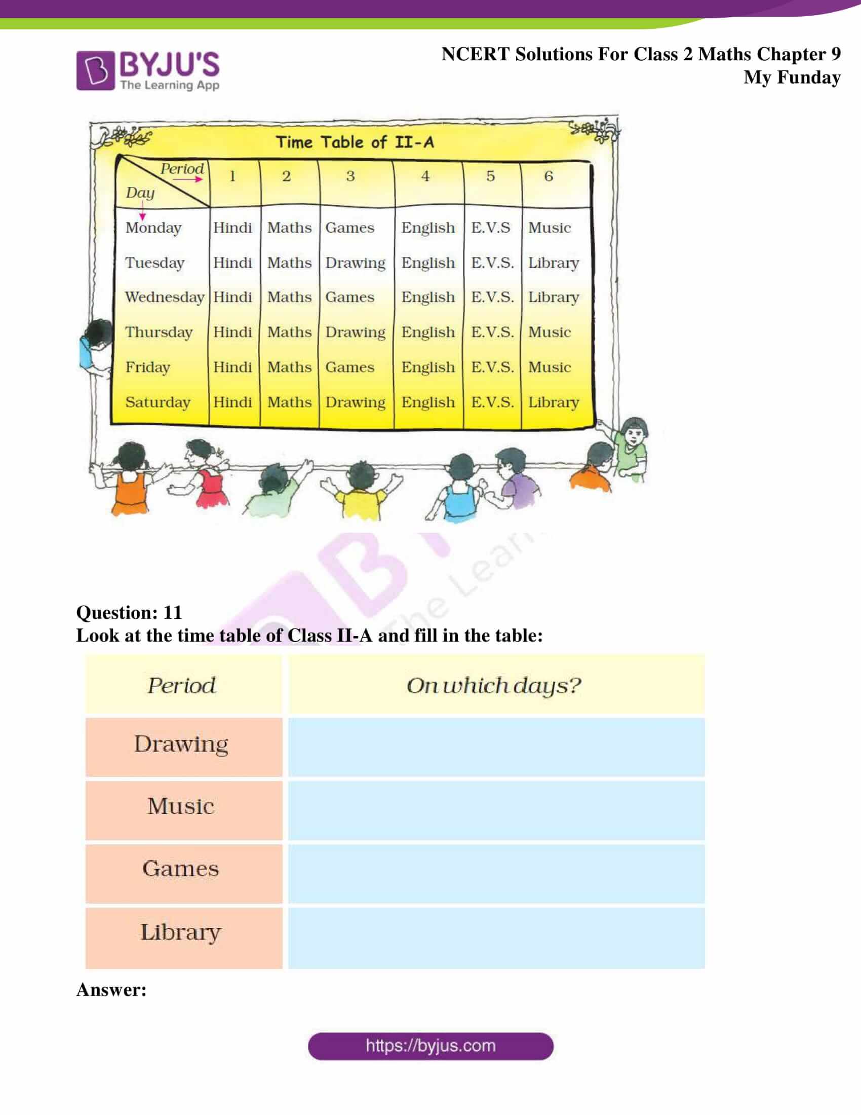 NCERT Solutions for Class 2 Maths Chapter 9 My Funday avail PDF