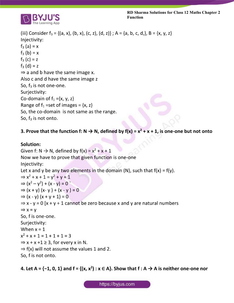 RD Sharma Solutions for Class 12 Maths Chapter 2 - Function - download ...