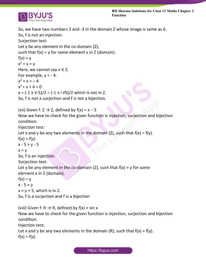 RD Sharma Solutions for Class 12 Maths Chapter 2 - Function Exercise 2. ...