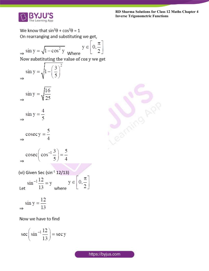 RD Sharma Solutions for Class 12 Maths Chapter 4 - Inverse Trigonometric Functions Exercise 4.8 ...