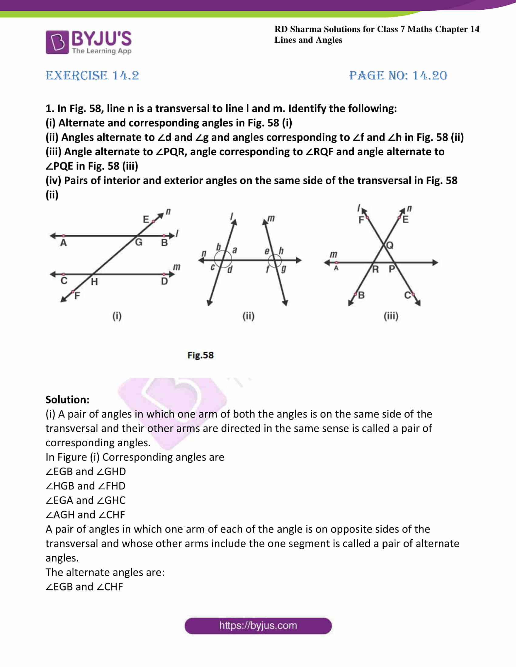 RD Sharma Solutions For Class 7 Maths Chapter 14 Lines And Angles RD Sharma Solutions For Class 7 Maths Chapter 14 Lines And Angles