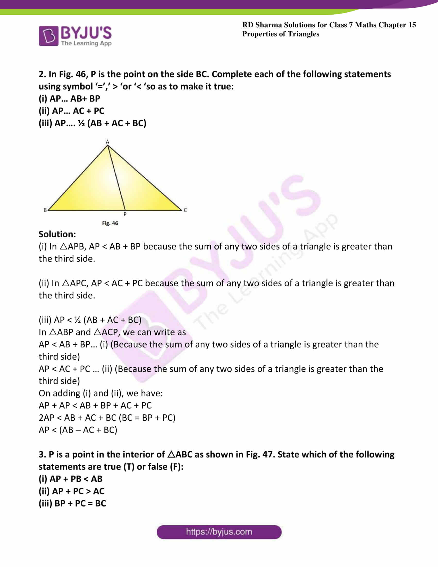RD Sharma Solutions for Class 7 Maths Chapter 15 - Properties Of ...