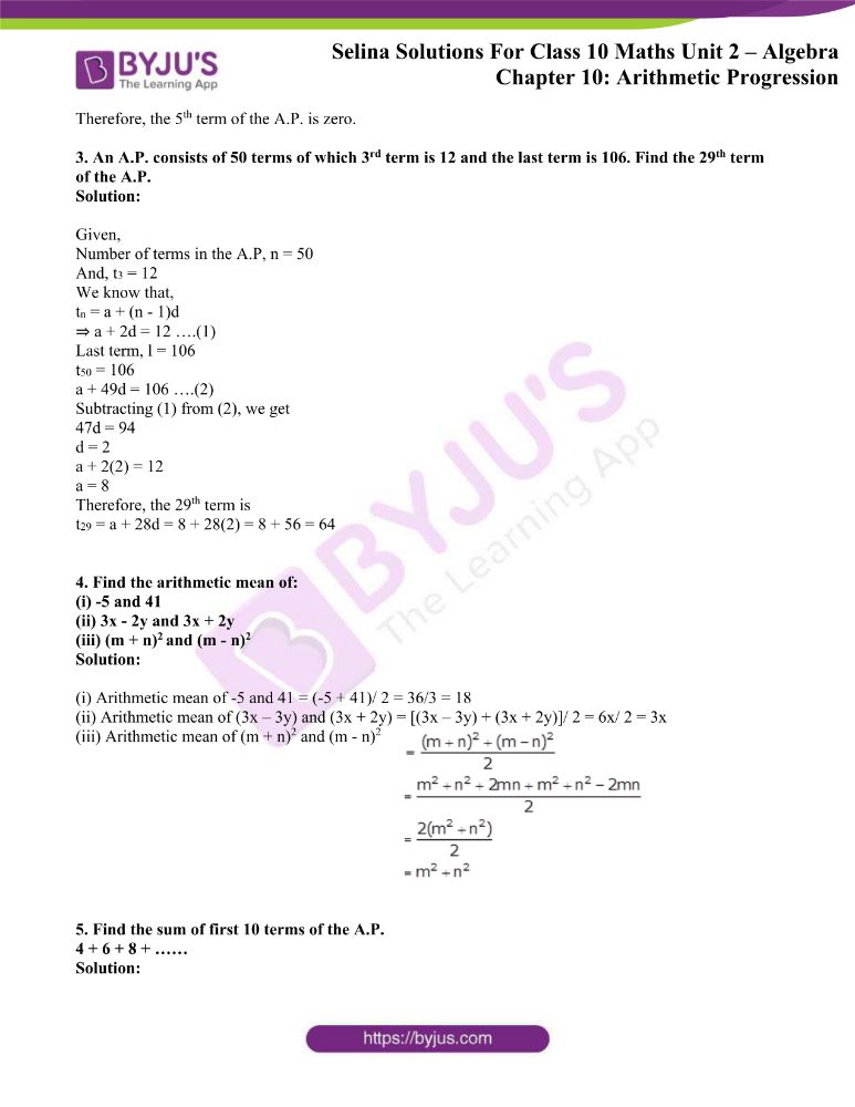 Selina Solutions Concise Mathematics Class 10 Chapter 10 Arithmetic ...