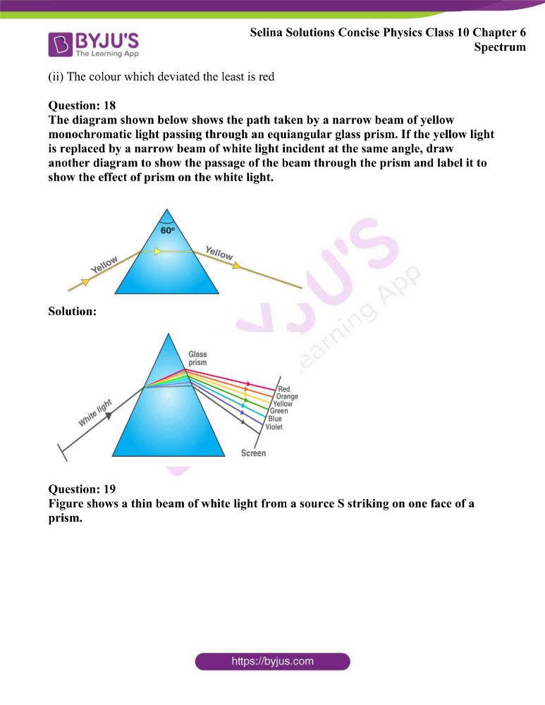 Selina Solutions Concise Physics Class 10 Chapter 6 Spectrum Download PDF Selina Solutions Concise Physics Class 10 Chapter 6 Spectrum Download PDF