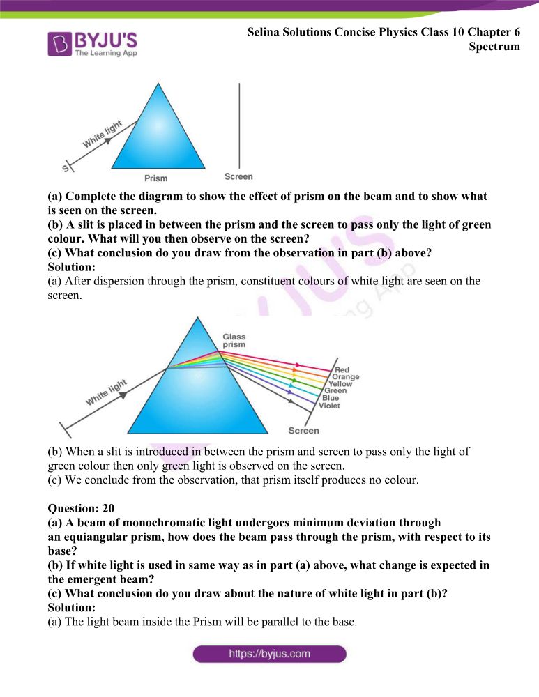 Selina Solutions Concise Physics Class 10 Chapter 6 Spectrum Download PDF Selina Solutions Concise Physics Class 10 Chapter 6 Spectrum Download PDF