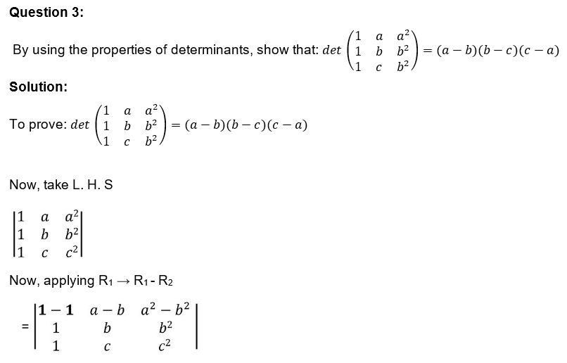 Important Questions For Class 12 Maths Chapter 4 Determinants