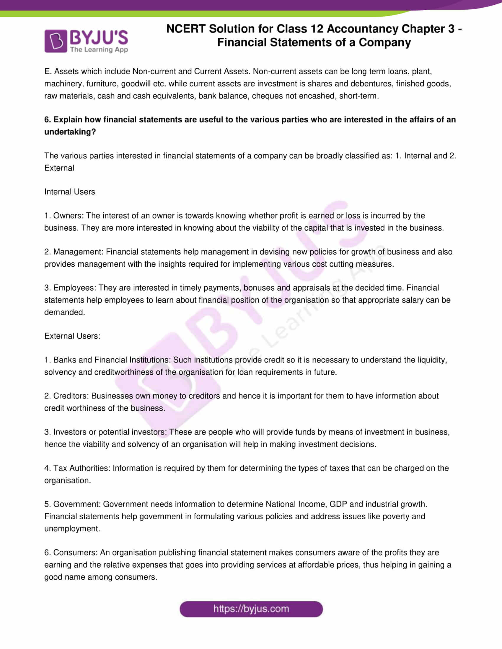 NCERT Solution For Class 12 Accountancy Chapter 3 Financial Statements ...