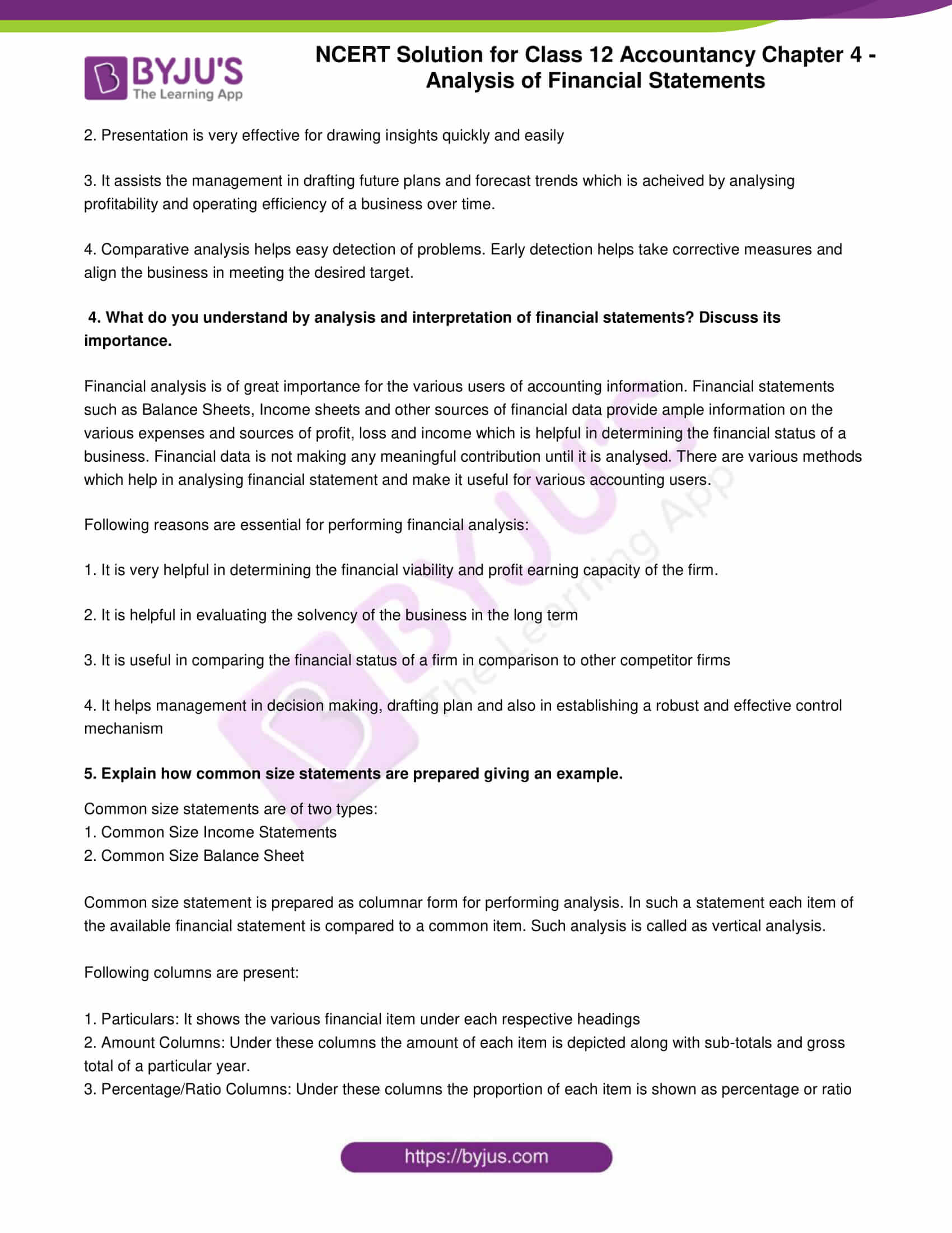 NCERT Solution for Class 12 Accountancy Chapter 4 Analysis of Financial ...