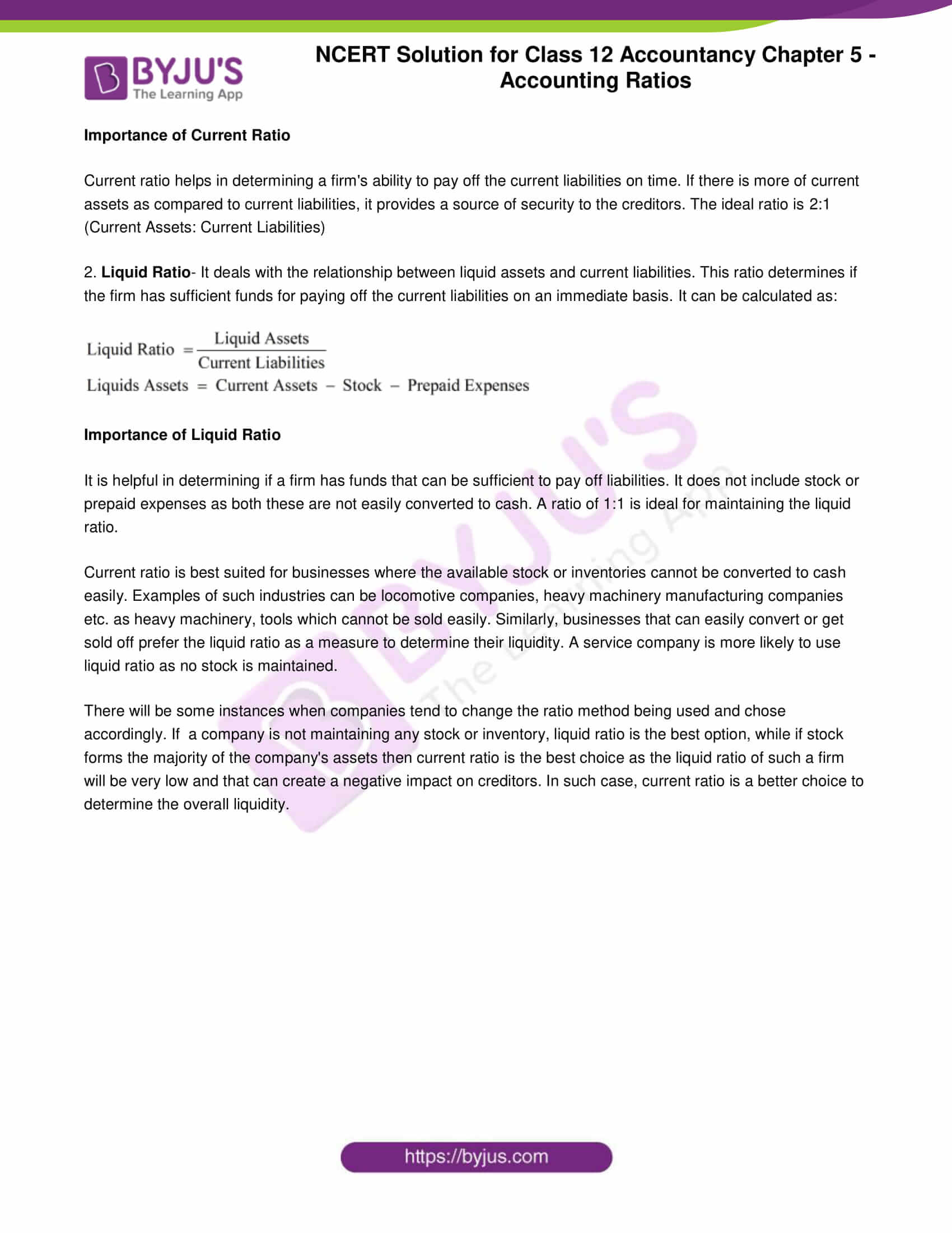 NCERT Solution For Class 12 Accountancy Chapter 5 Accounting Ratios ...