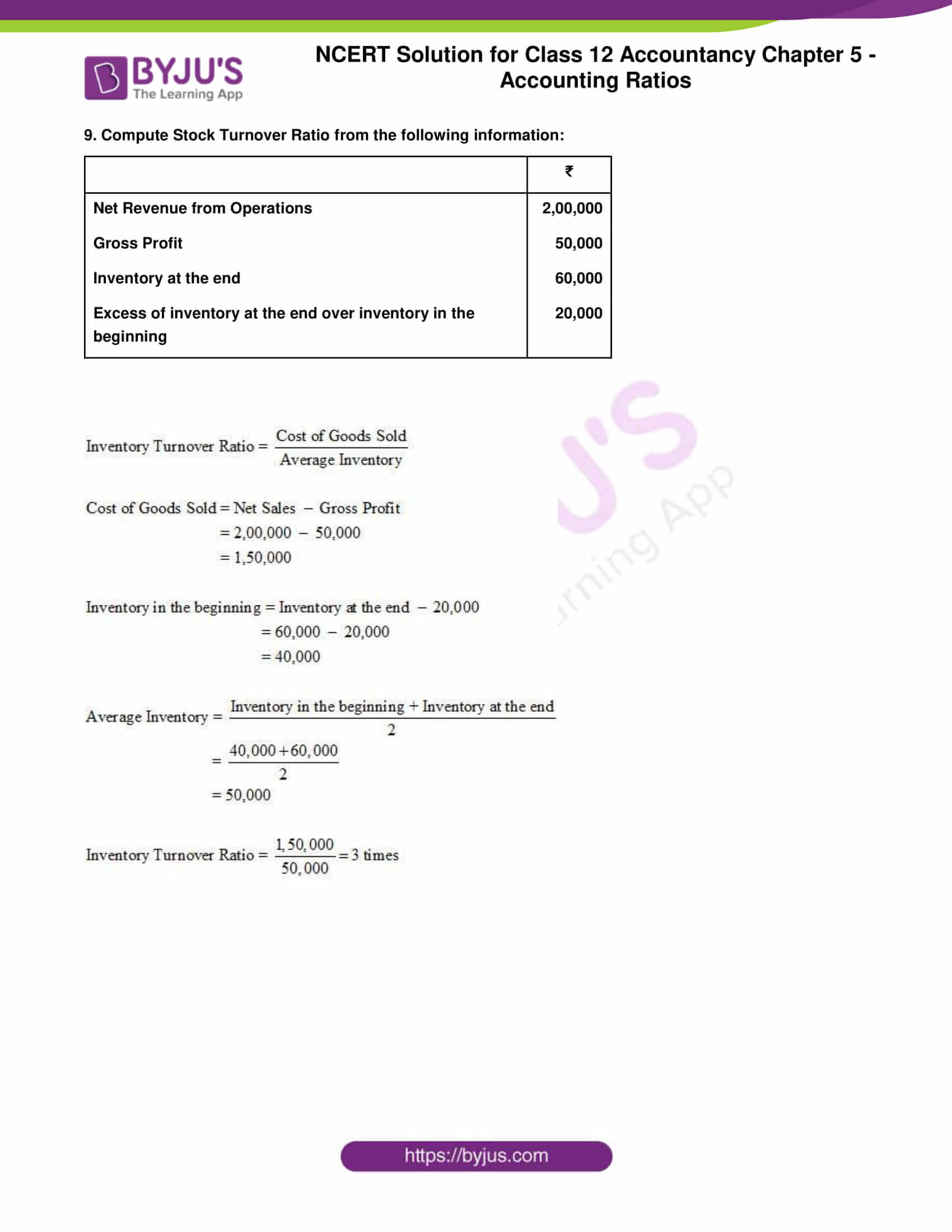 NCERT Solution For Class 12 Accountancy Chapter 5 Accounting Ratios ...