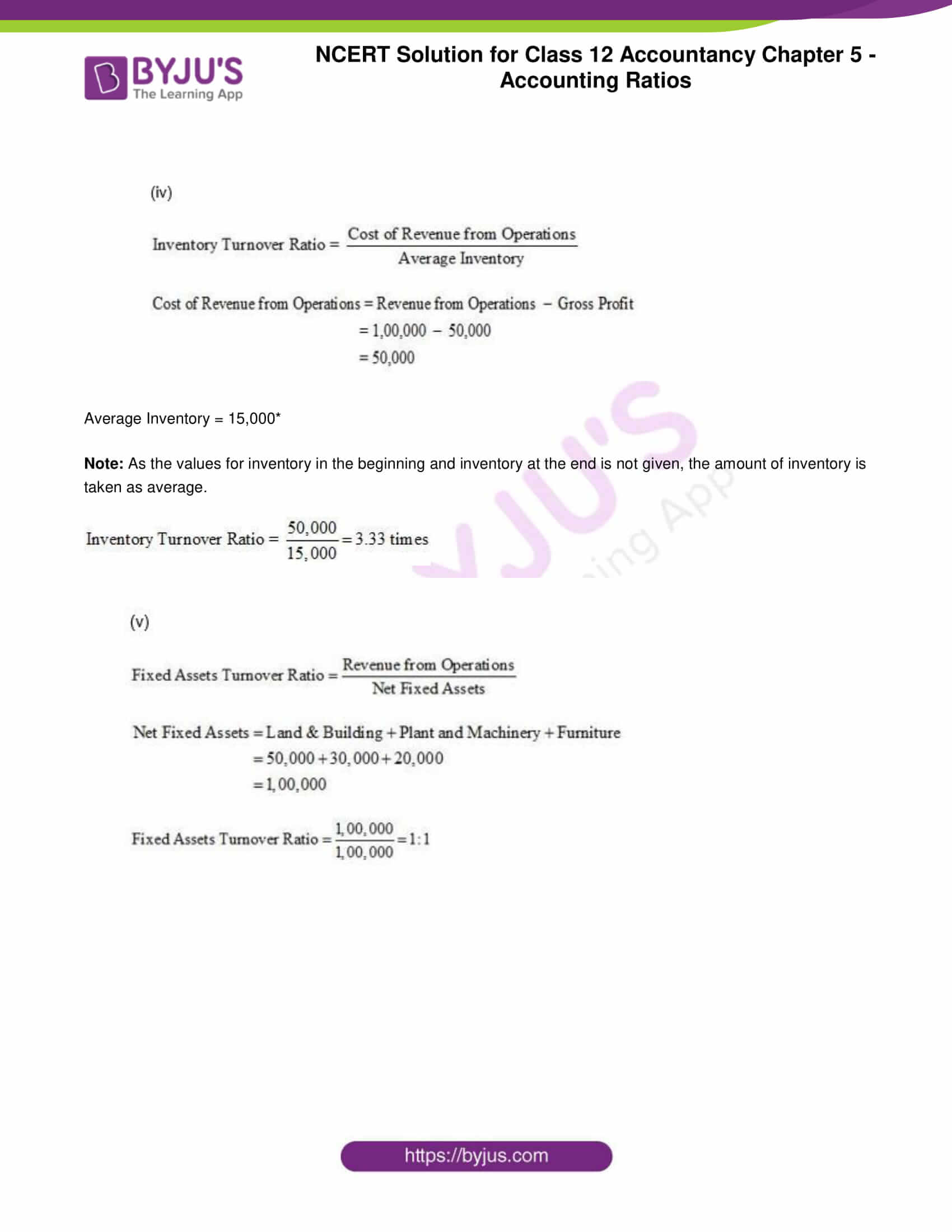 NCERT Solution For Class 12 Accountancy Chapter 5 Accounting Ratios ...