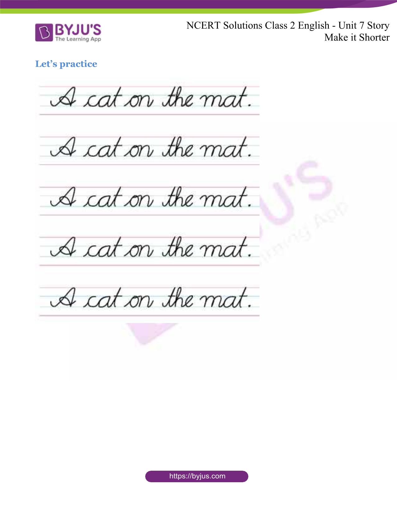 ncert solution class 2 eng unit 7 Make it Shorter 3