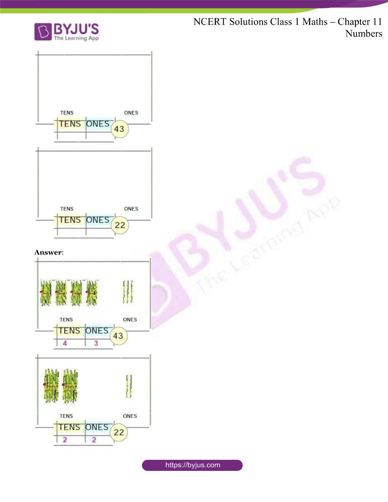 NCERT Solutions for Class 1 Maths Chapter 11 Numbers- Solutions free PDF