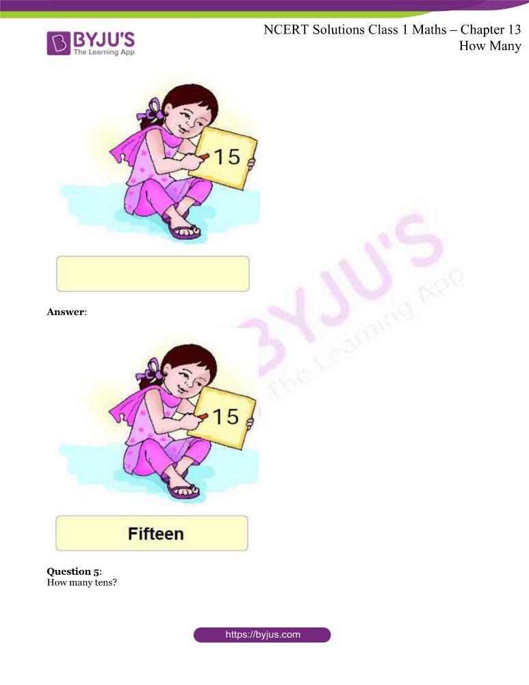 NCERT Solutions for Class 1 Maths Chapter 13 How Many - Solutions Free PDF