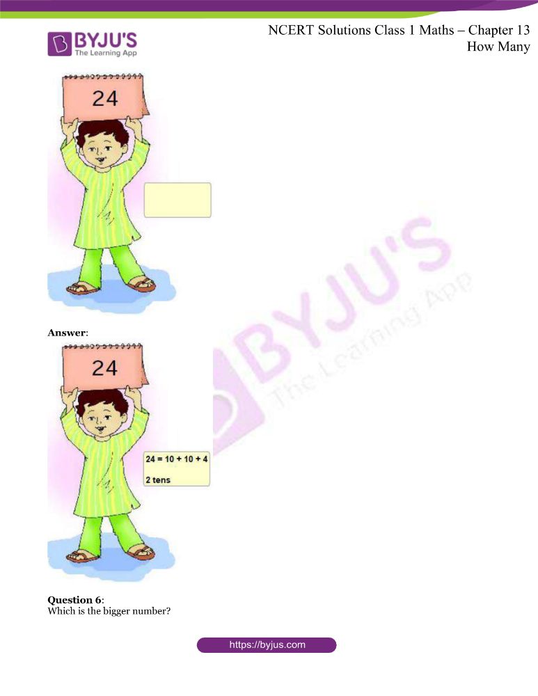 NCERT Solutions for Class 1 Maths Chapter 13 How Many - Solutions Free PDF