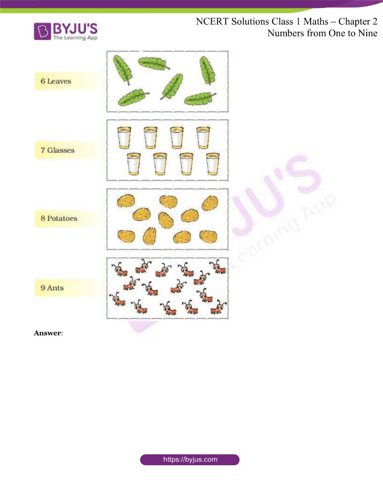 NCERT Solutions for Class 1 Maths Chapter 2 Numbers from One to Nine ...