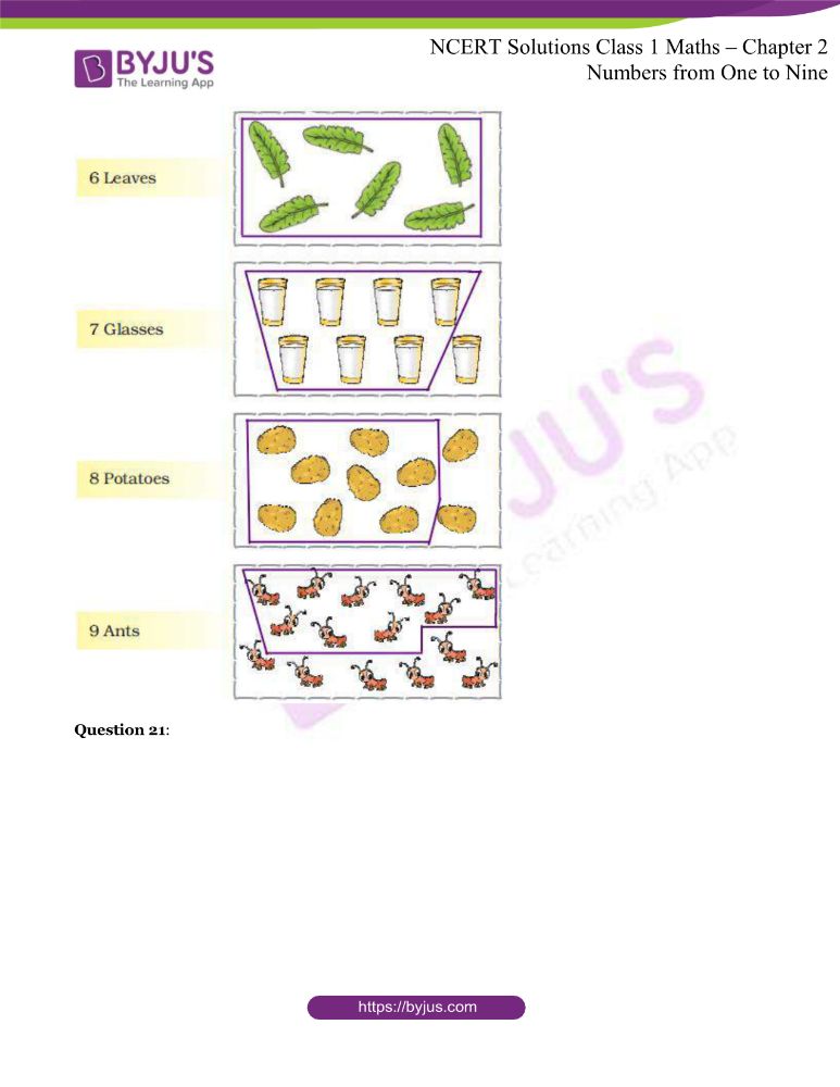 NCERT Solutions for Class 1 Maths Chapter 2 Numbers from One to Nine ...