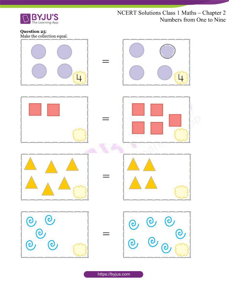 NCERT Solutions for Class 1 Maths Chapter 2 Numbers from One to Nine ...