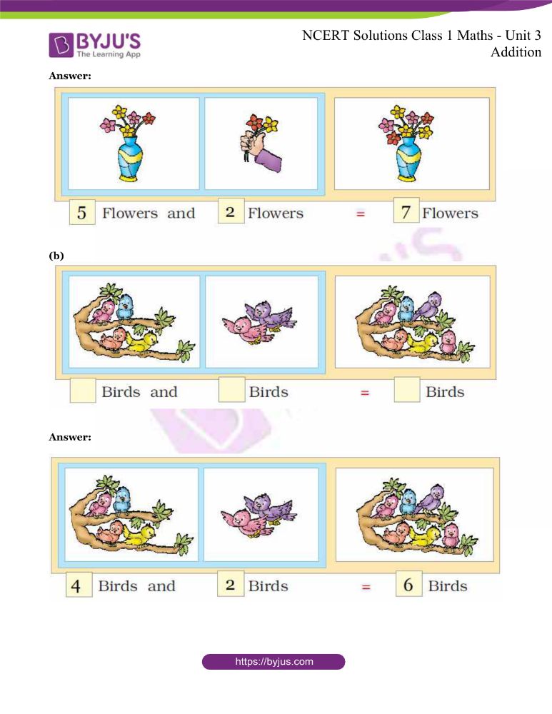NCERT Solutions For Class 1 Maths Chapter 3 Addition PDF