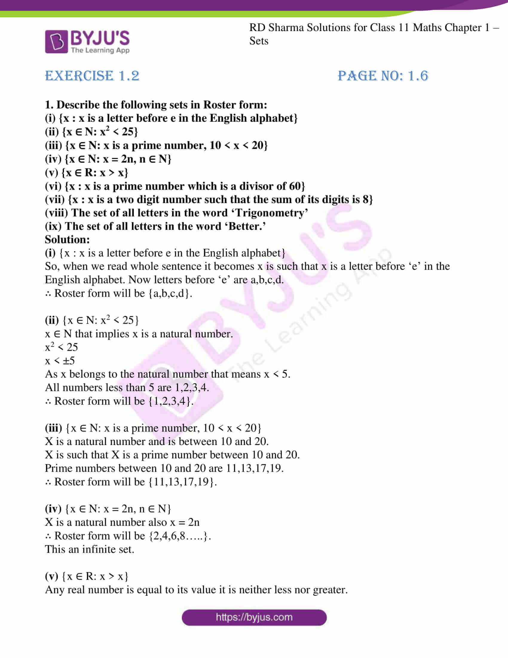 RD Sharma Solutions For Class 11 Maths Updated For 2023 24 Chapter 1 Sets