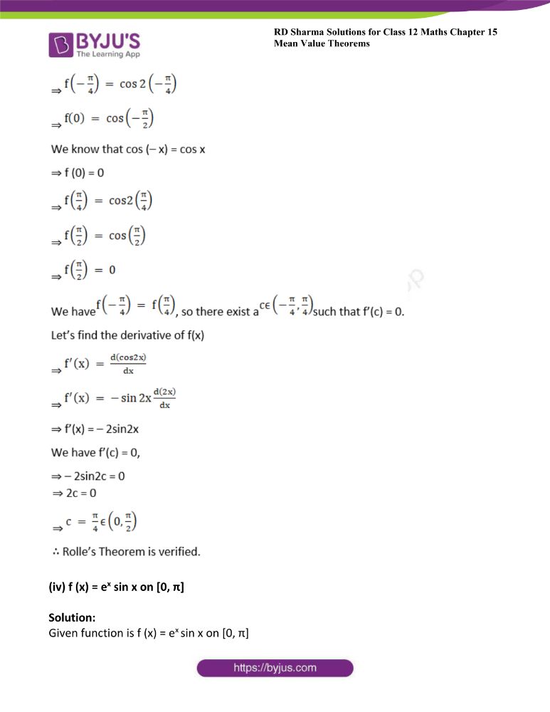 lagrange's mean value theorem problems and solutions Rd sharma ...