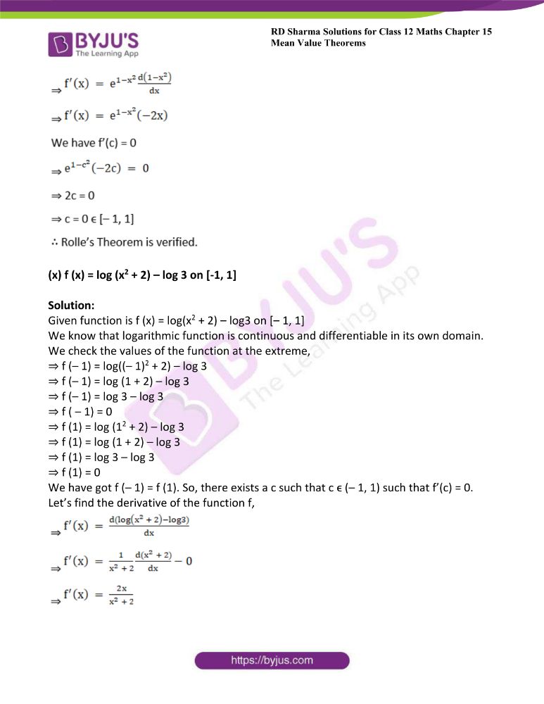 lagrange's mean value theorem problems and solutions Rd sharma ...