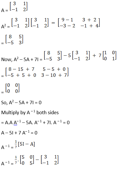 RD Sharma Solutions for Class 12 Maths Chapter 7 - Adjoint and Inverse ...