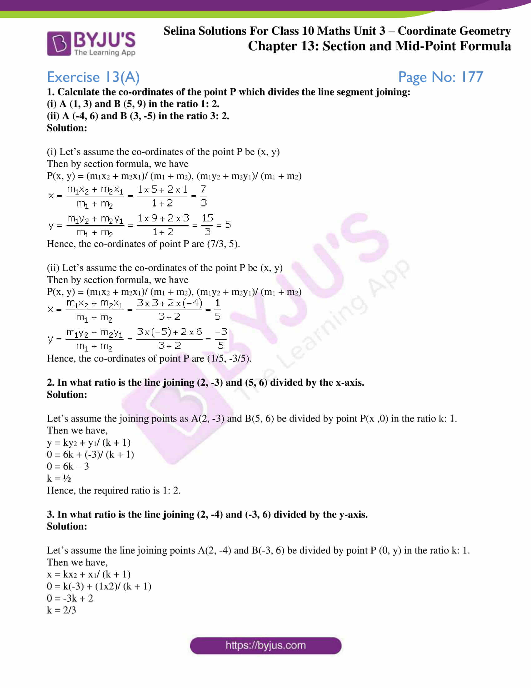 Selina Solutions Concise Mathematics Class 10 Chapter 13 Section And Selina Solutions Concise Mathematics Class 10 Chapter 13 Section And