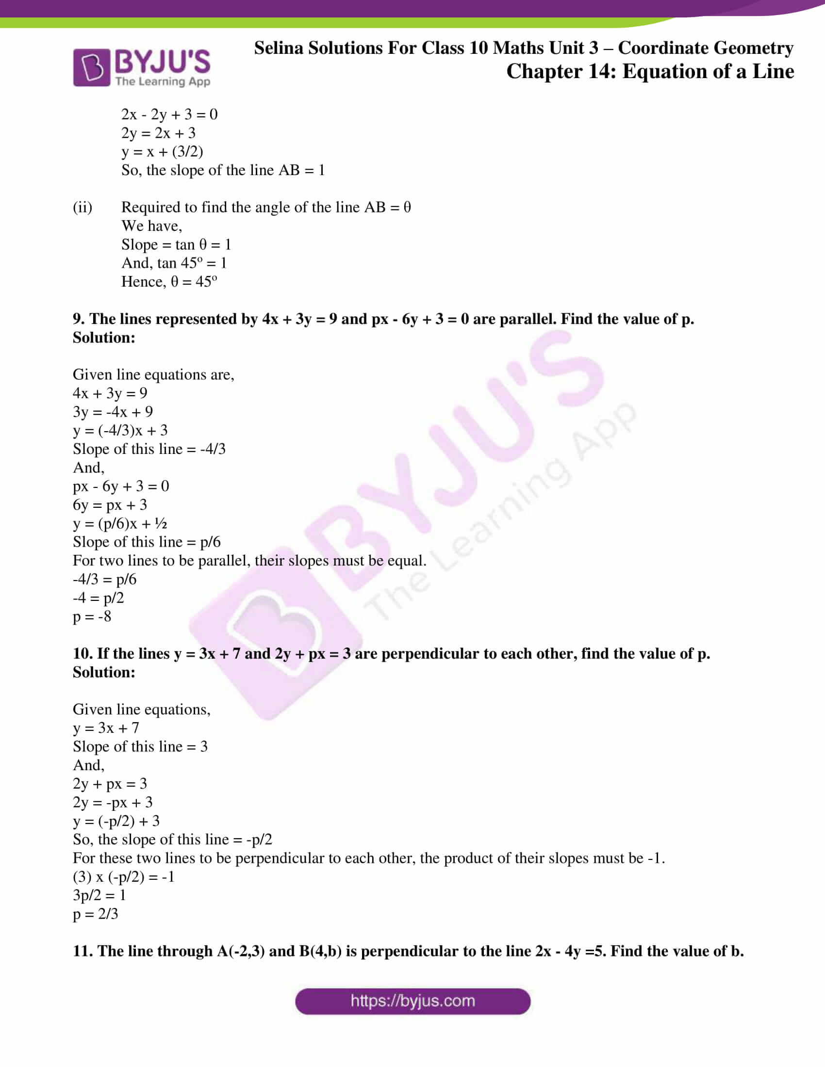 Selina Solutions Concise Mathematics Class 10 Chapter 14 Equation of a ...