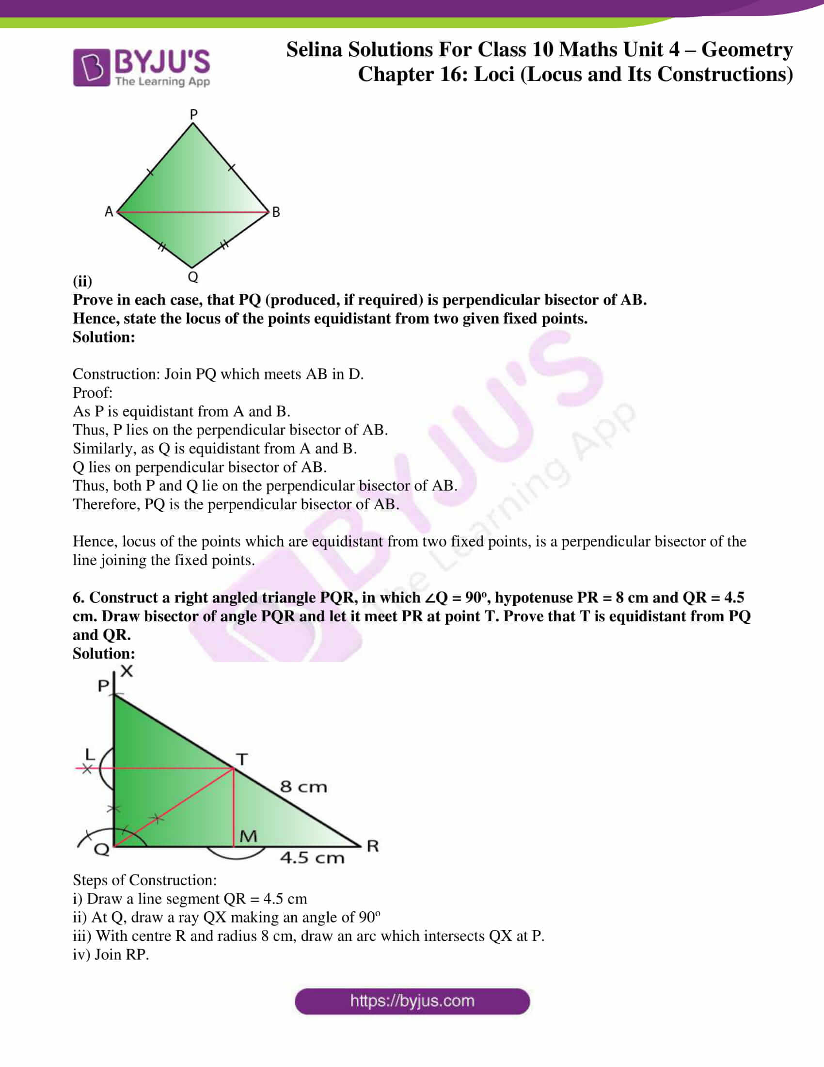 Selina Solutions Concise Mathematics Class 10 Chapter 16 Loci (Locus and its Constructions ...