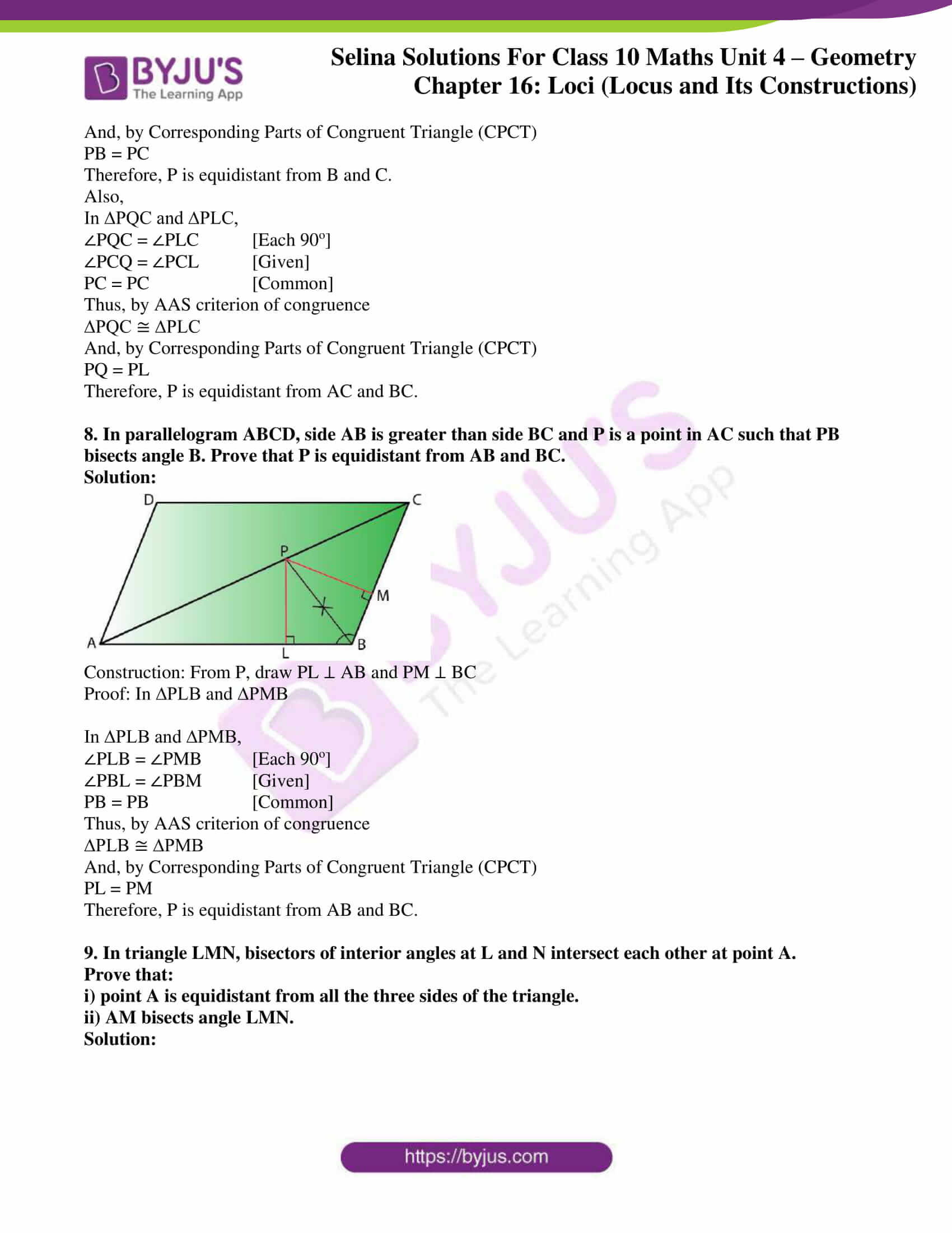 Selina Solutions Concise Mathematics Class 10 Chapter 16 Loci (Locus and its Constructions ...