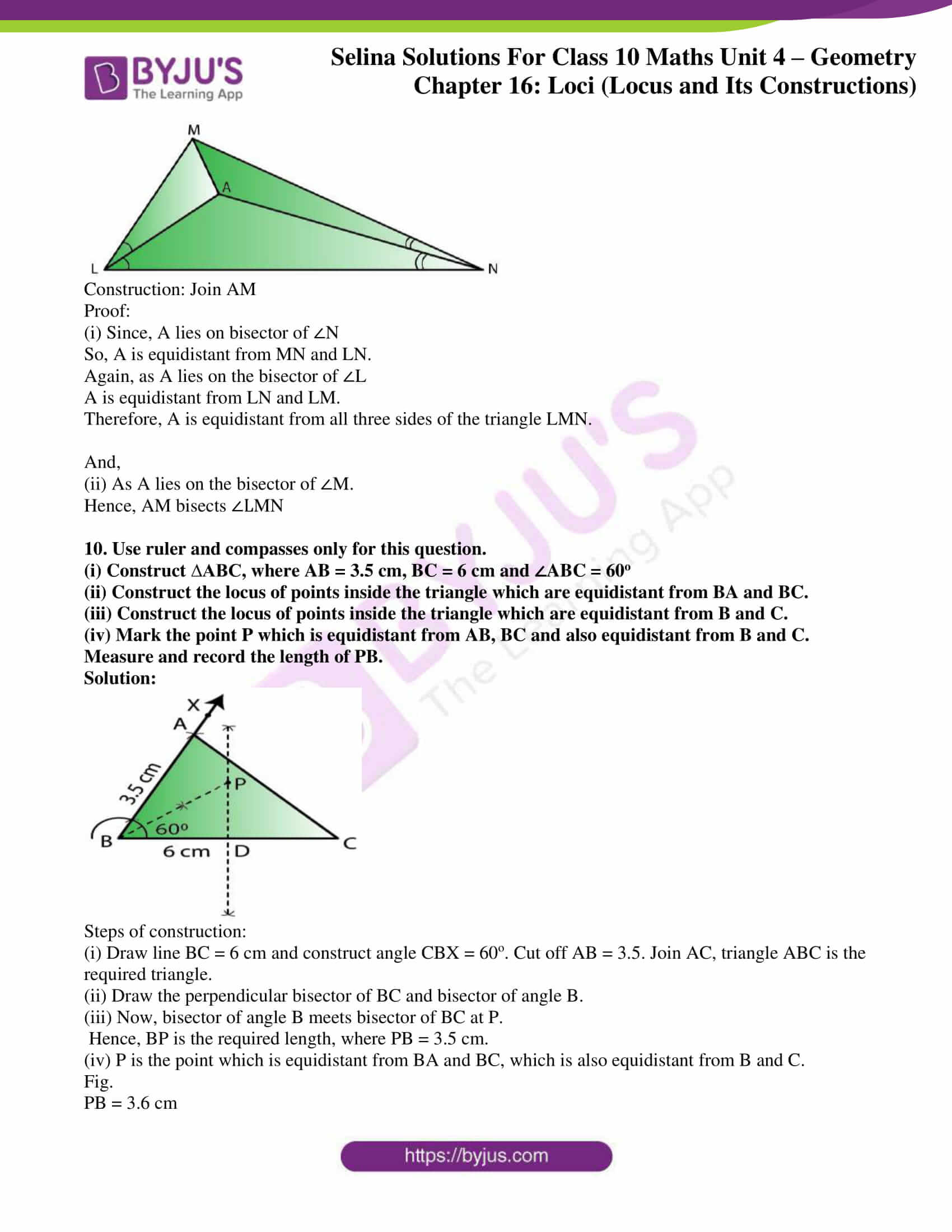 Selina Solutions Concise Mathematics Class 10 Chapter 16 Loci (Locus and its Constructions ...