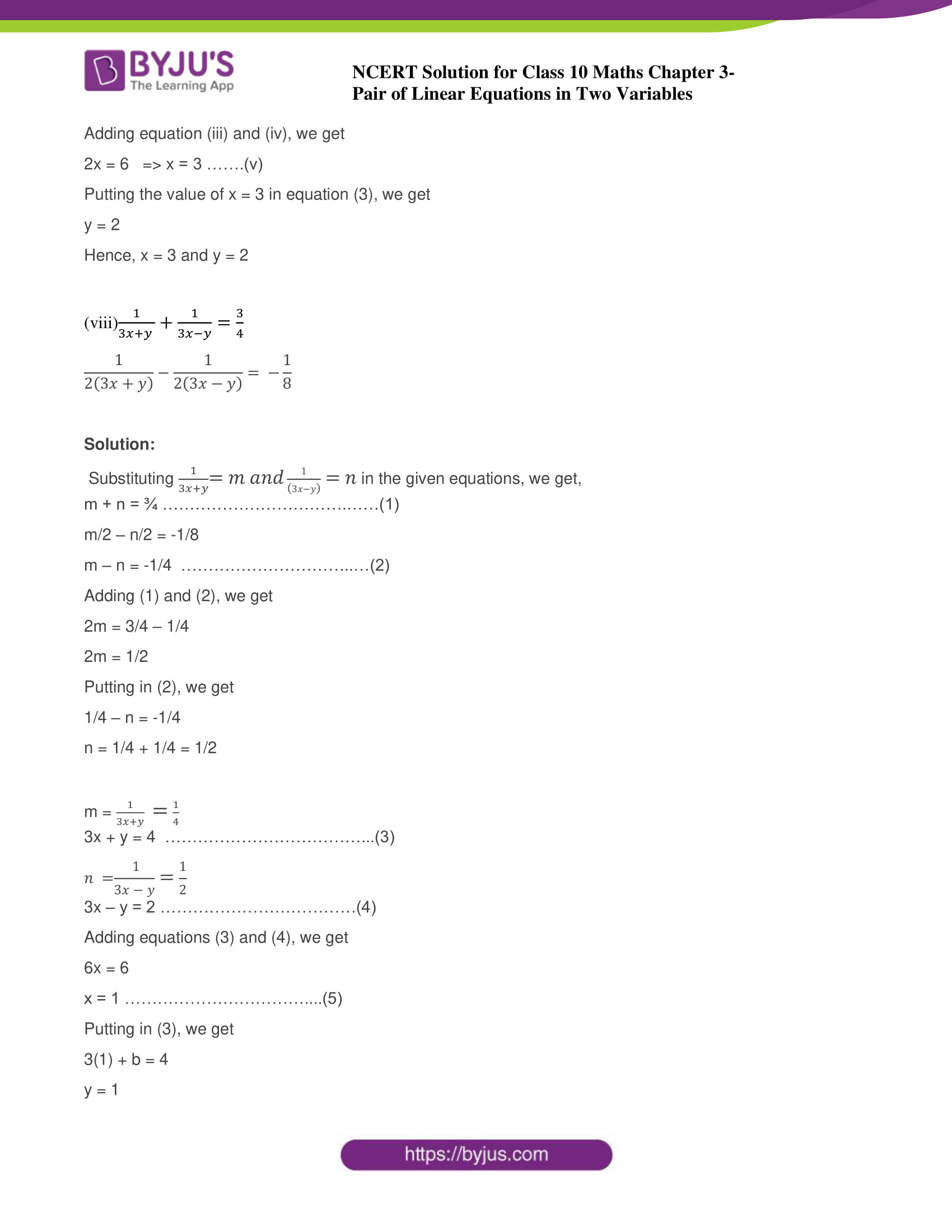 NCERT Solutions for Class 10 Maths Exercise 3.6 Chapter 3- linear ...