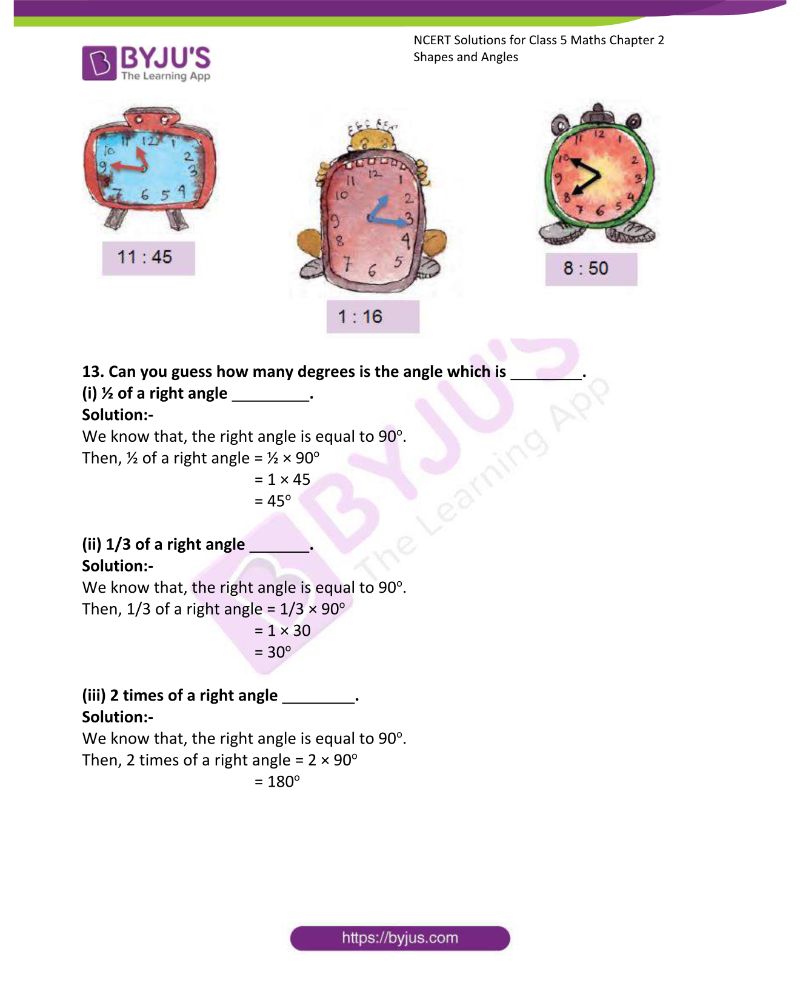 NCERT Solutions Class 5 Maths Chapter 2 Shapes And Angles - Updated For ...