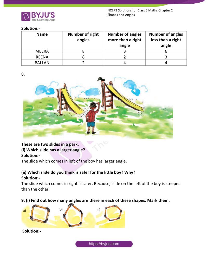 NCERT Solutions Class 5 Maths Chapter 2 Shapes And Angles - Updated For ...