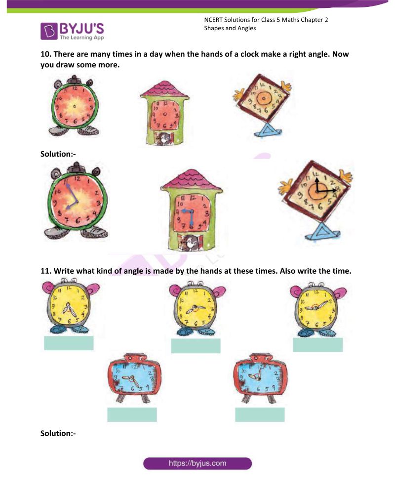 NCERT Solutions Class 5 Maths Chapter 2 Shapes And Angles - Updated For ...