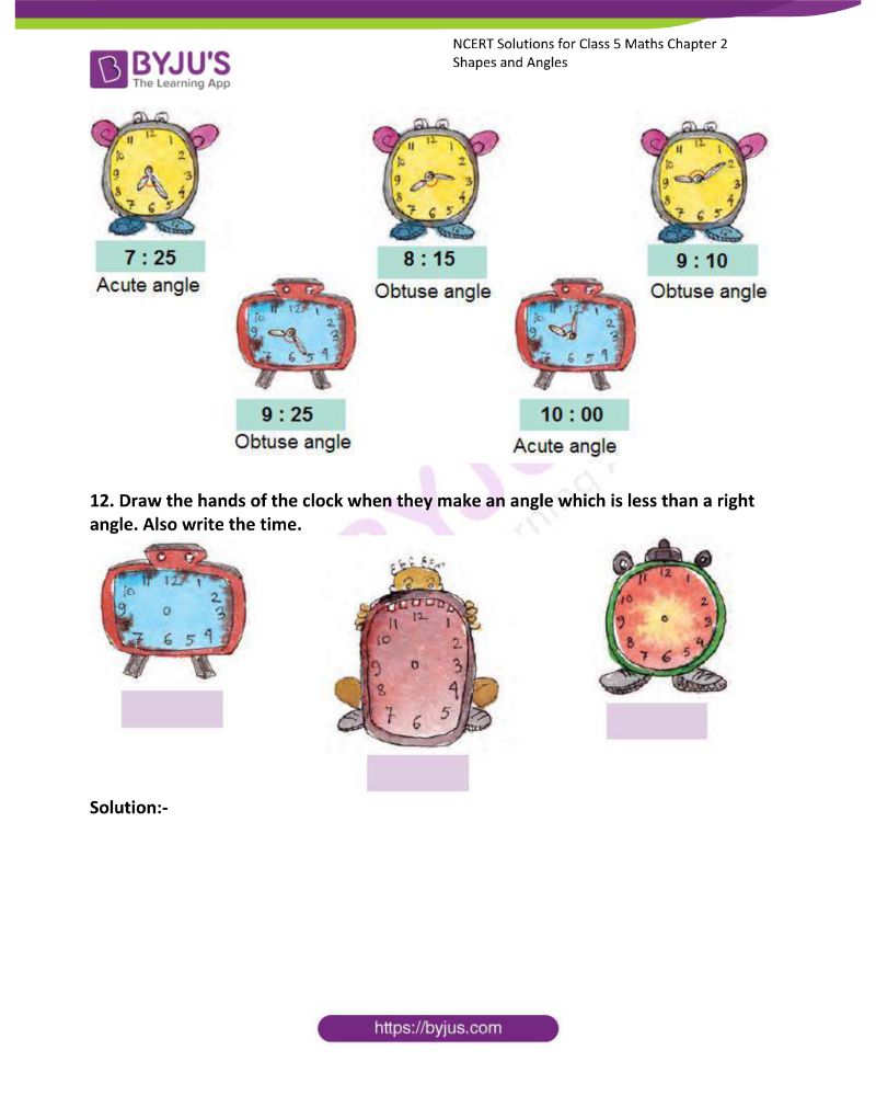 NCERT Solutions Class 5 Maths Chapter 2 Shapes And Angles - Updated For ...