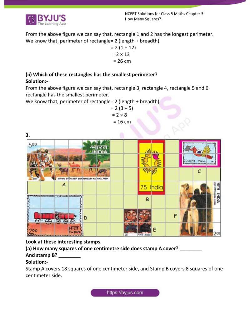 NCERT Solutions Class 5 Maths Chapter 3 How Many Squares Free PDF 