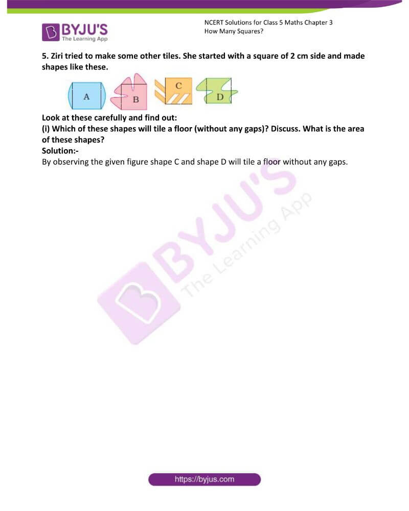 NCERT Solutions Class 5 Maths Chapter 3 How Many Squares Free PDF Download