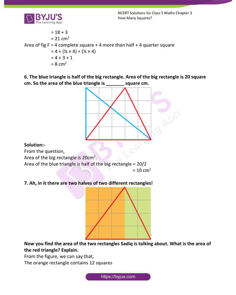 NCERT Solutions Class 5 Maths Chapter 3 How Many Squares Free PDF Download